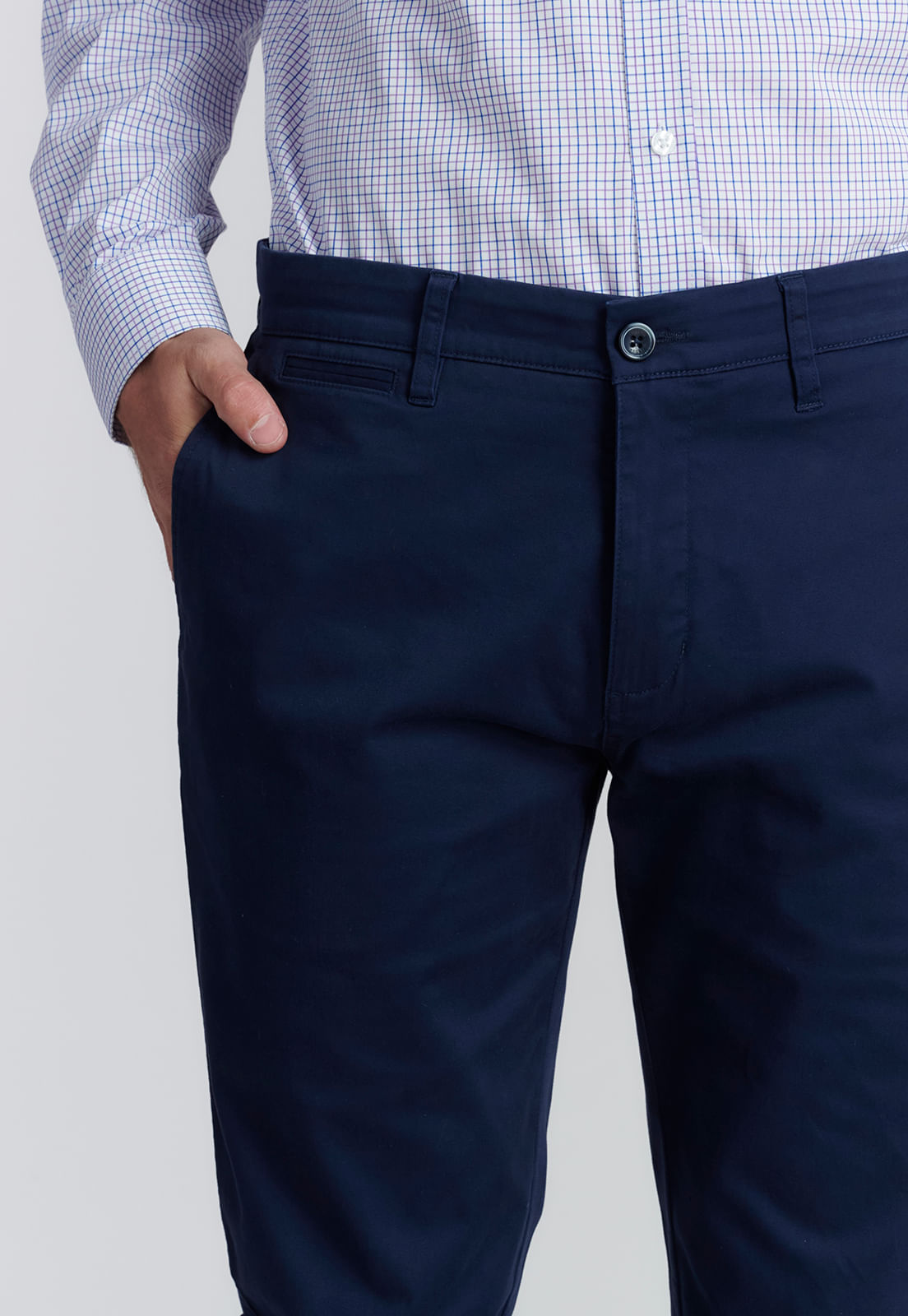 Pantalón Twill Without Pleats L/33 Business Dk.Blue - Ferouch