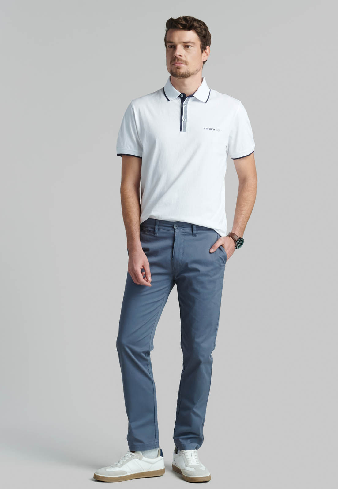 Pantalón Business Twill Slim /31 Metal - Ferouch